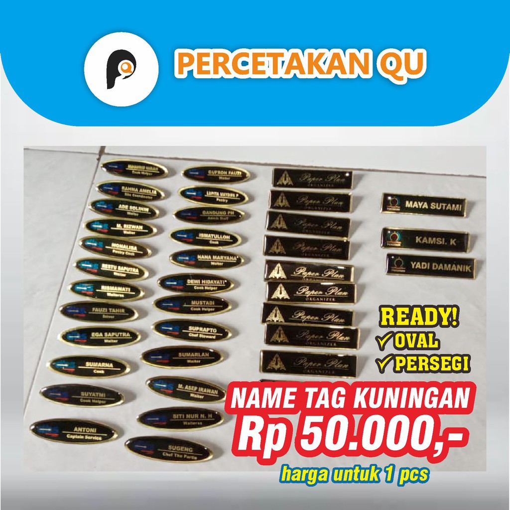 Jual NAME TAG KUNINGAN - PAPAN NAMA DADA ( 1 PCS ) | Shopee Indonesia