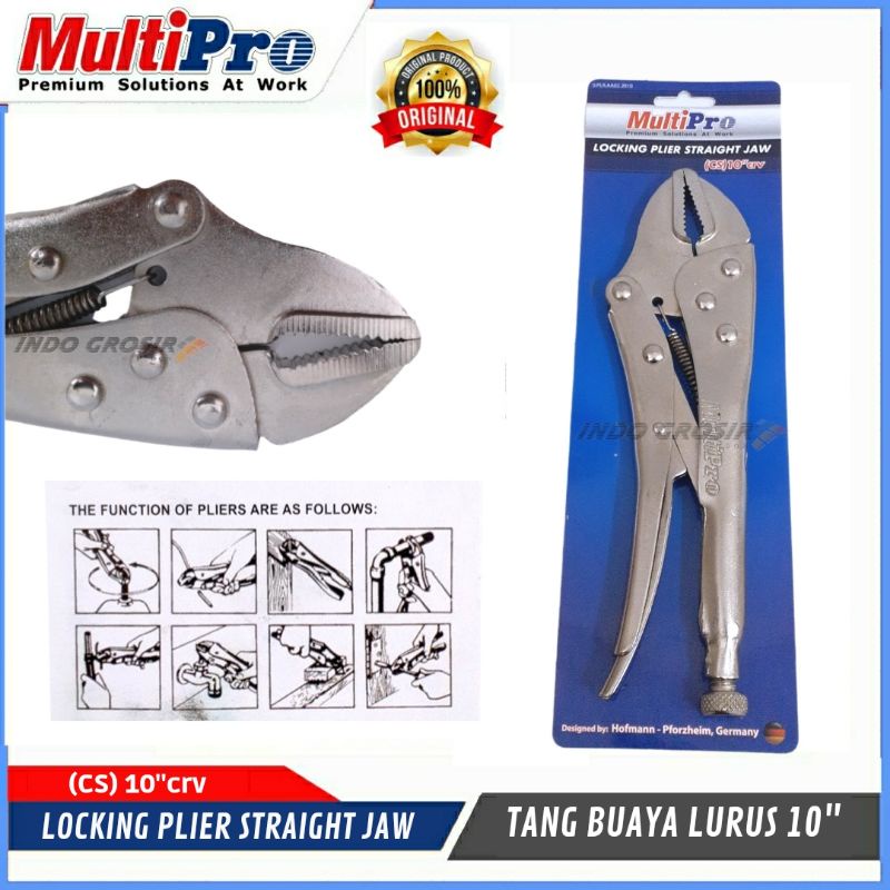 Jual MULTIPRO Tang Buaya Lurus 10" Locking Plier Straight Jaw Tang ...