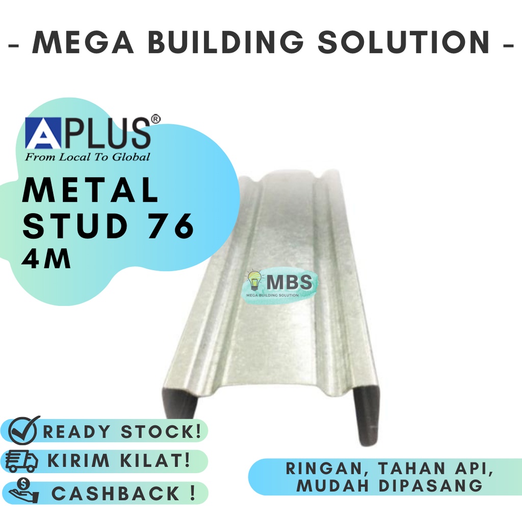 Jual Aplus Metal Stud 76 3m / Rangka Metal Partisi Gipsum Gypsum ...