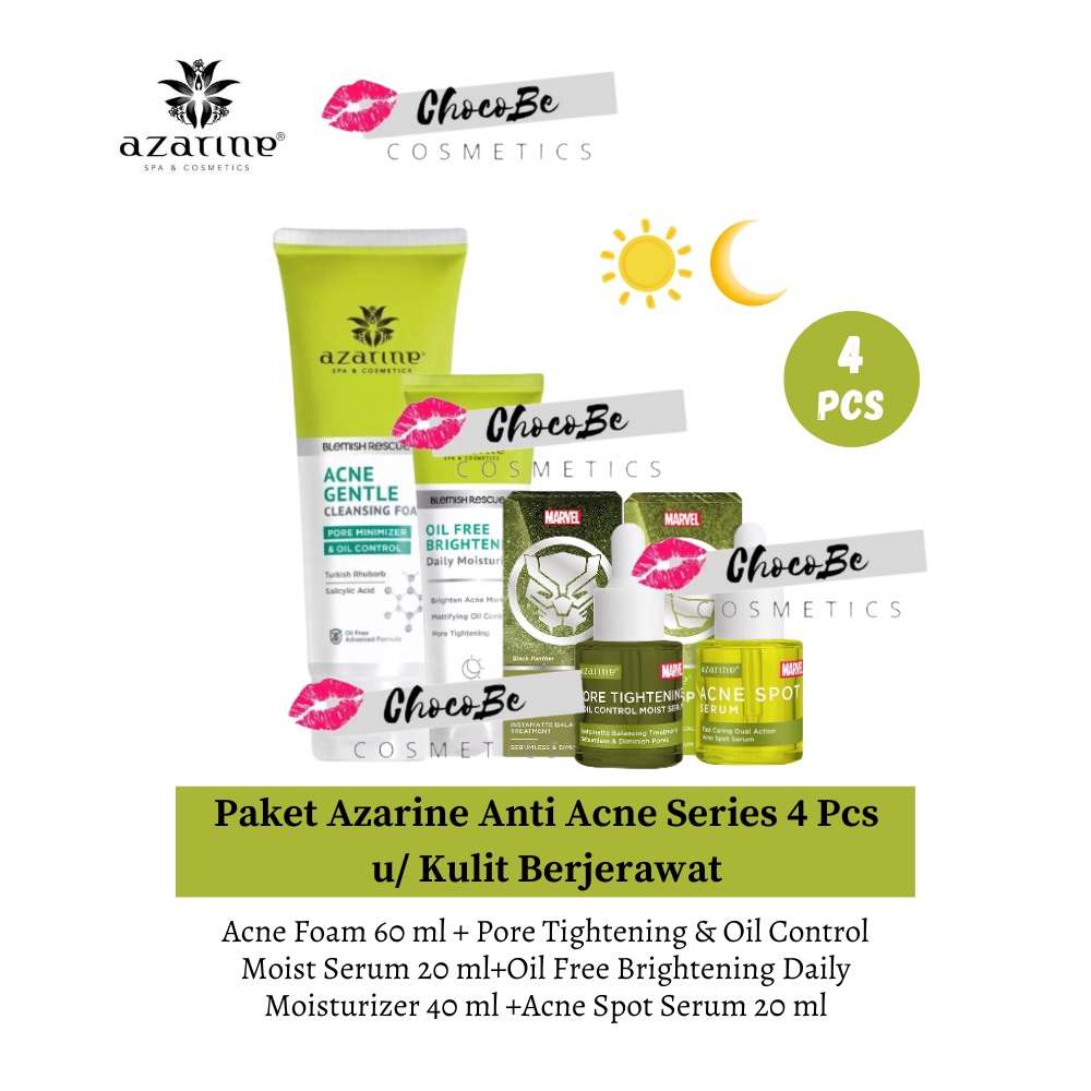 Jual Azarine Paket Anti Acne Series 4 Pcs (Acne Foam 60 ml + Pore ...