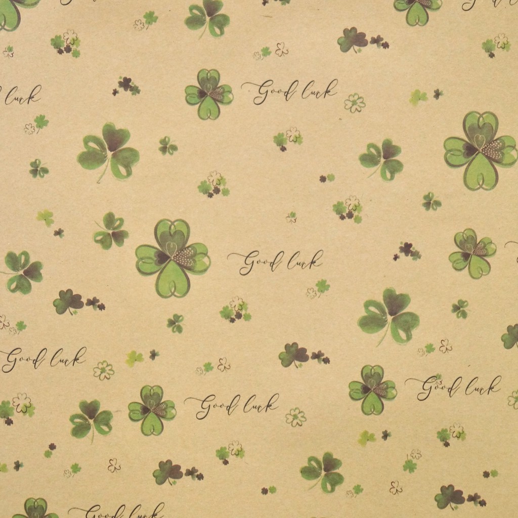 Jual Craft Wrapping Paper | Lucky Clover (Kertas Kado) | Shopee Indonesia