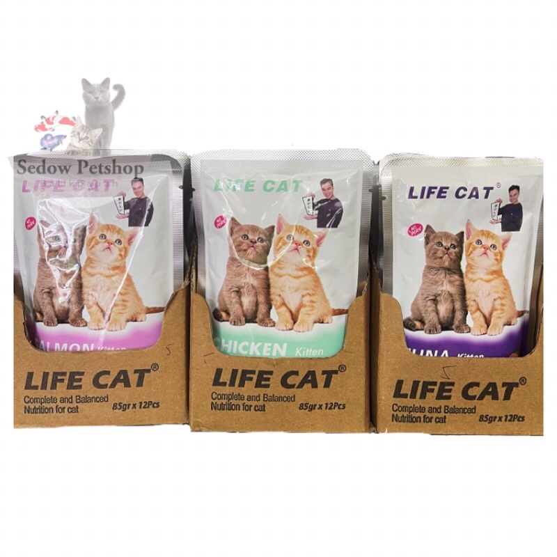 Jual Life Cat Pouch Sachet Basah Kitten 85Gram (Tuna, Salmon, Chicken ...