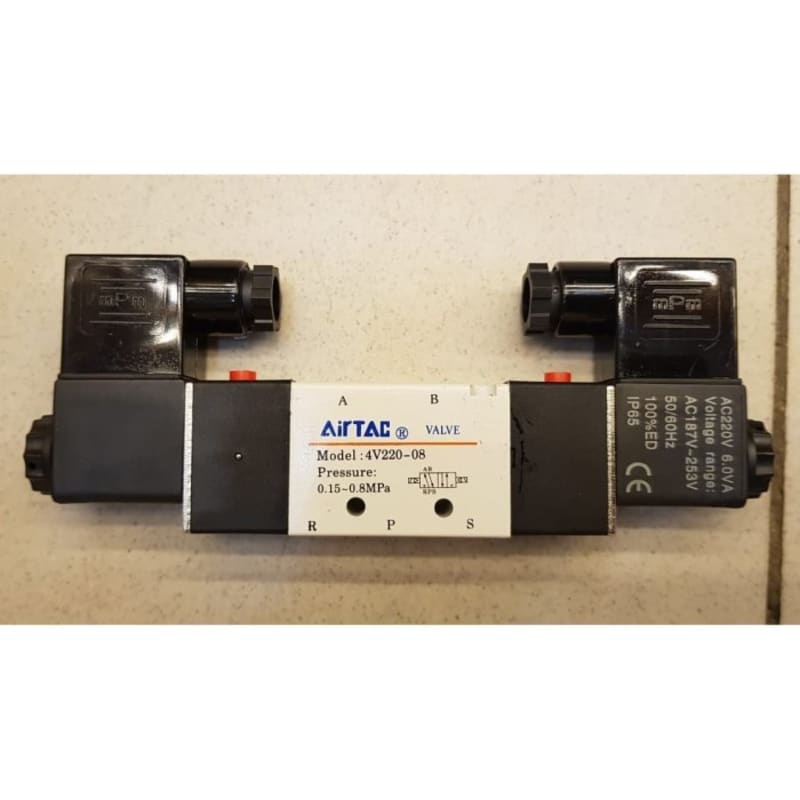 Jual Pneumatic Solenoid Valve Airtac 4V220-08 / 4V220 08 220VAC / 24VDC ...