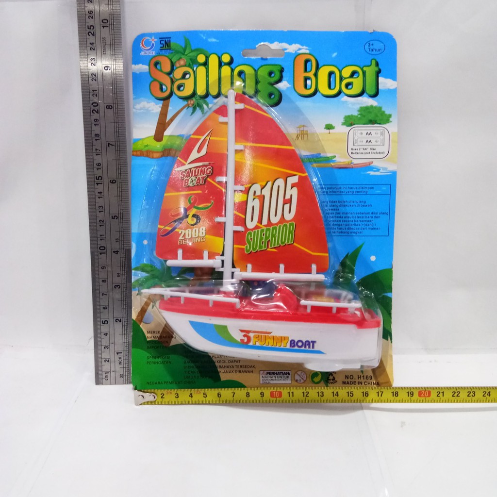 Jual Mainan Anak Perahu layar pake baterai bisa jalan di air - H169 ...