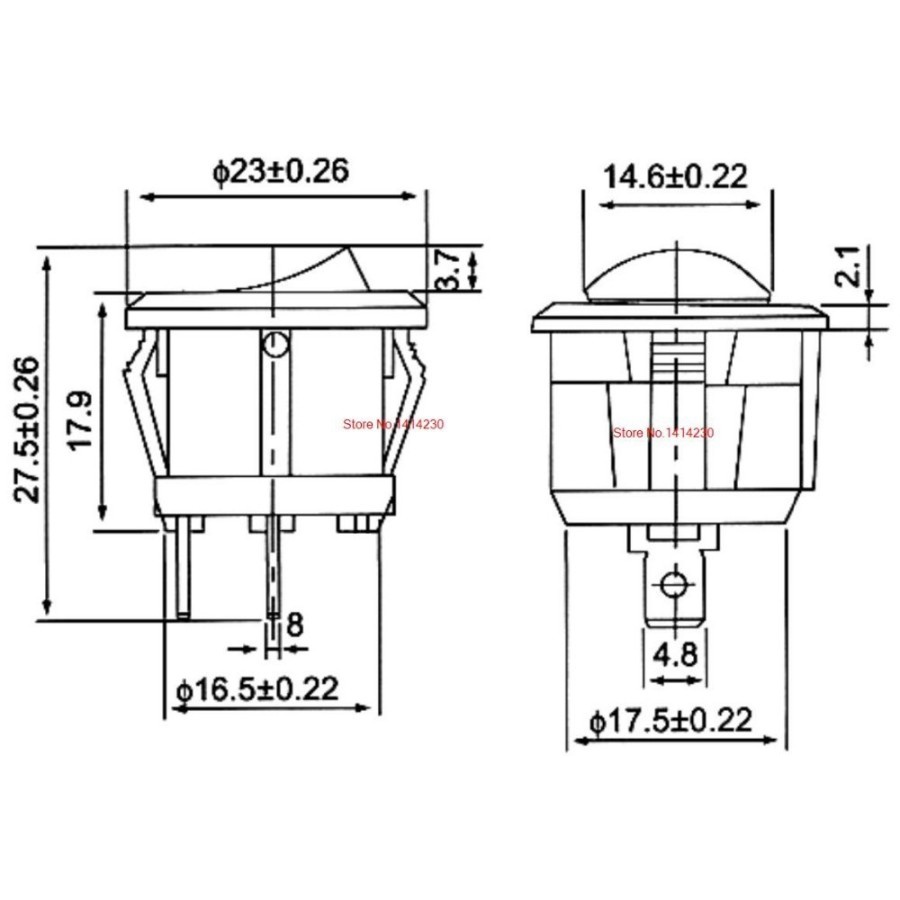 Jual Rocker Switch Bulat hitam 2 pin diameter 20mm | Shopee Indonesia