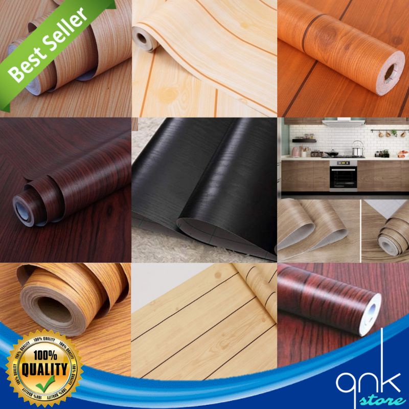 Jual Wallpaper Dinding Motif Kayu Rustic Serat Kayu Jati 45cm x 100cm ...