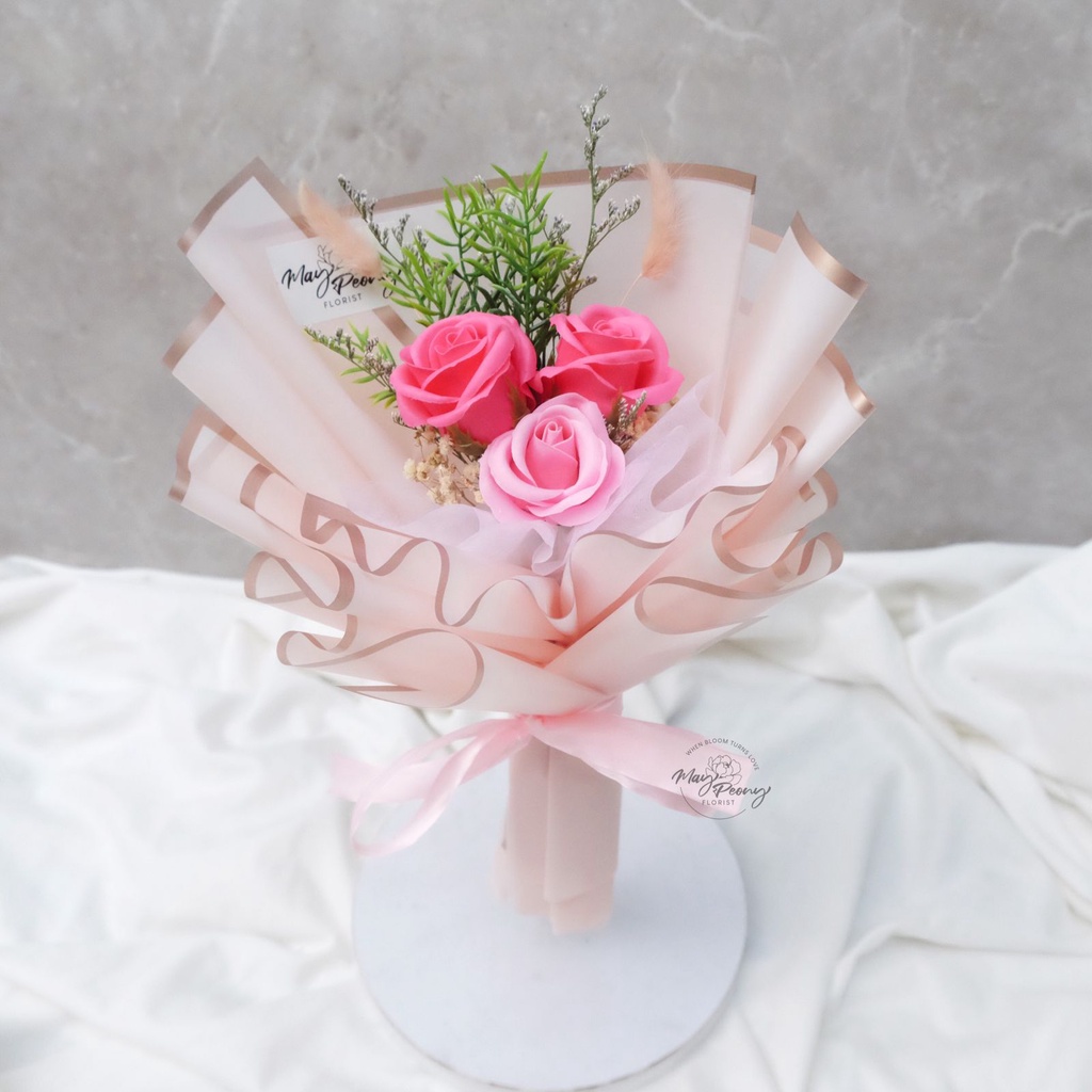 Jual ROSE SOAP BOUQUET 3 STEM - BUKET BUNGA SABUN HADIAH KADO GIFT ...
