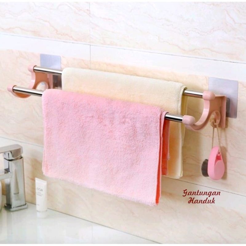 Jual Rak Gantungan Handuk Tanpa Paku Hanger handuk | Shopee Indonesia
