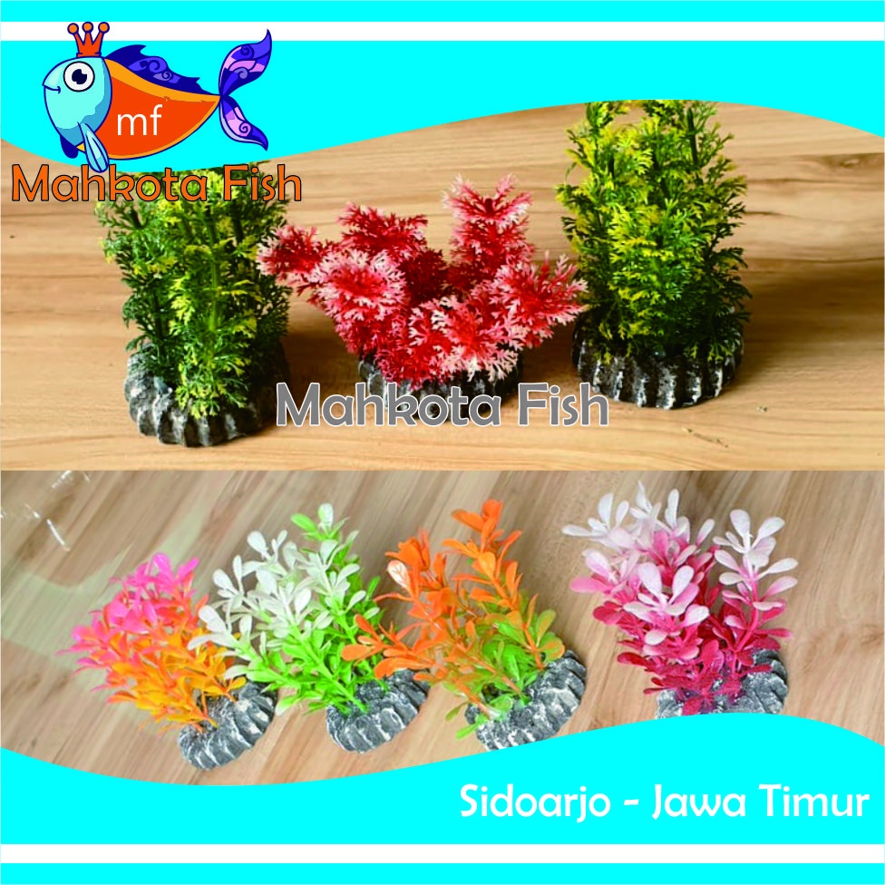 Jual Hiasan Aquarium TANAMAN 6 SISI (CAMPUR) | Bunga Plastik Aquarium ...