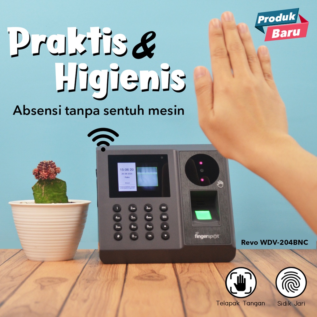 Jual Mesin Absensi FINGERSPOT Revo WDV-204BNC | Absensi Sidik Jari ...