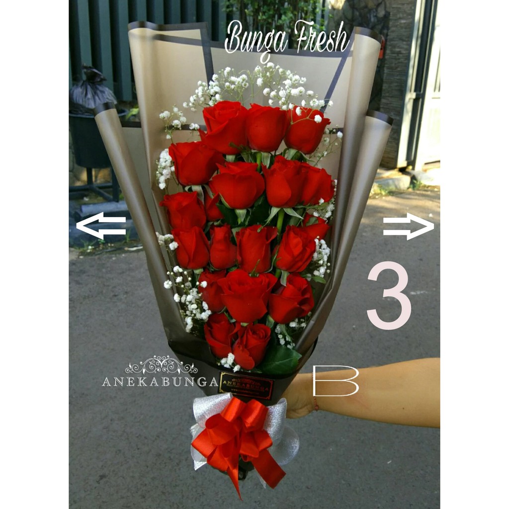 Jual Buket Bunga Mawar Asli Fresh Flower Hand Bouquet Birthday Hadiah ...