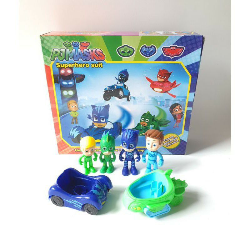 Jual Mainan Figure PJ Mask Set isi 4 / Karakter Pj Mask dan Mobil ...