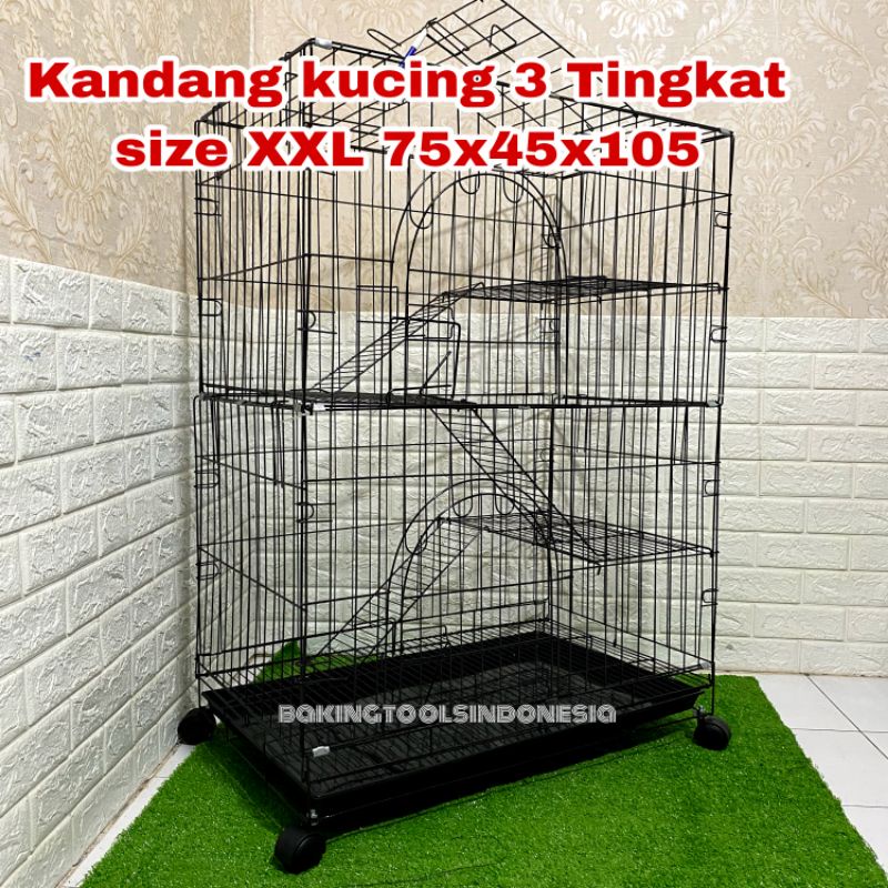Jual KANDANG KUCING 3 TINGKAT SIZE XXL 75X45X105 HIGH QUALITY | Shopee ...