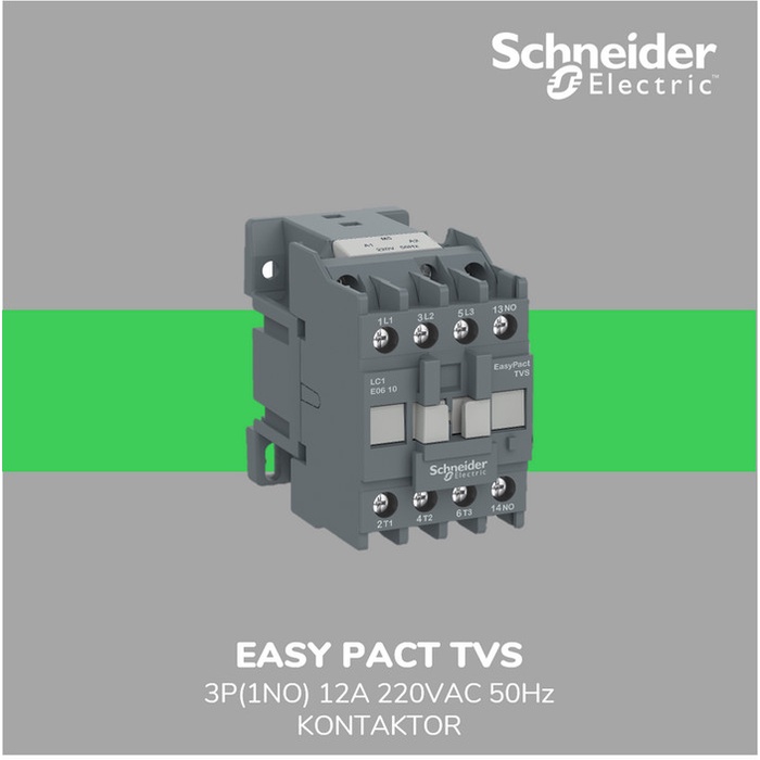 Jual CONTACTOR EasyPact TVS 3P 1NO 5.5KW 400V AC3 - LC1E1210M5 | Shopee Indonesia