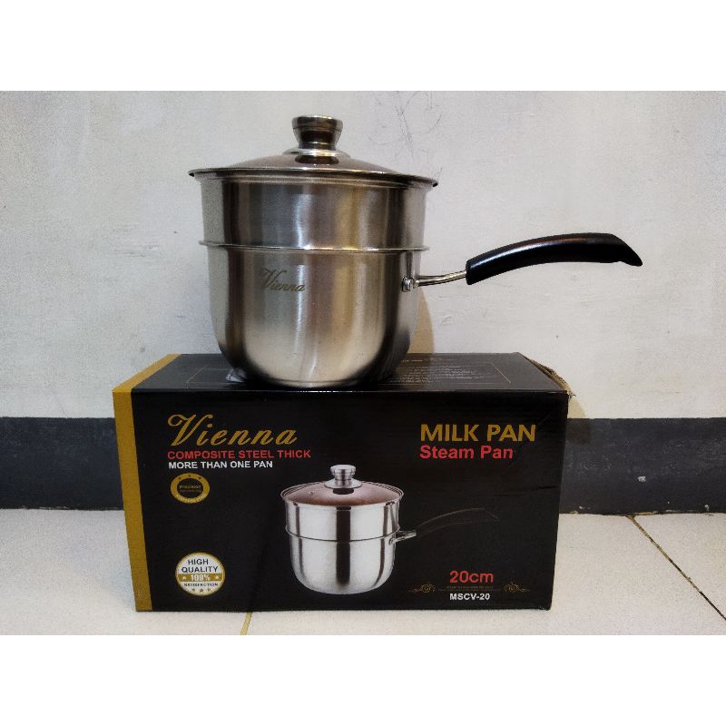 Jual Vienna Panci Kukus Gagang Tunggal Steamer Susun 2 Stainless uk. 20 cm | Shopee Indonesia