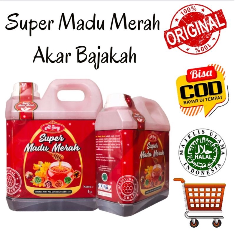 Jual Super Madu Merah Original Al-Bany Plus Akar Bajakah Nett 1000gr ...