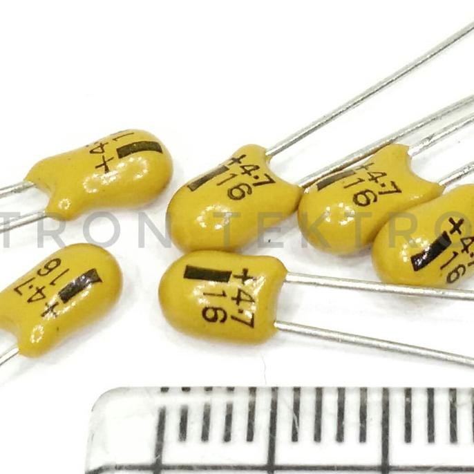 Jual 4.7uF 16V Tantalum Electrolytic Capacitor kapasitor 4u7F 4u7 ...