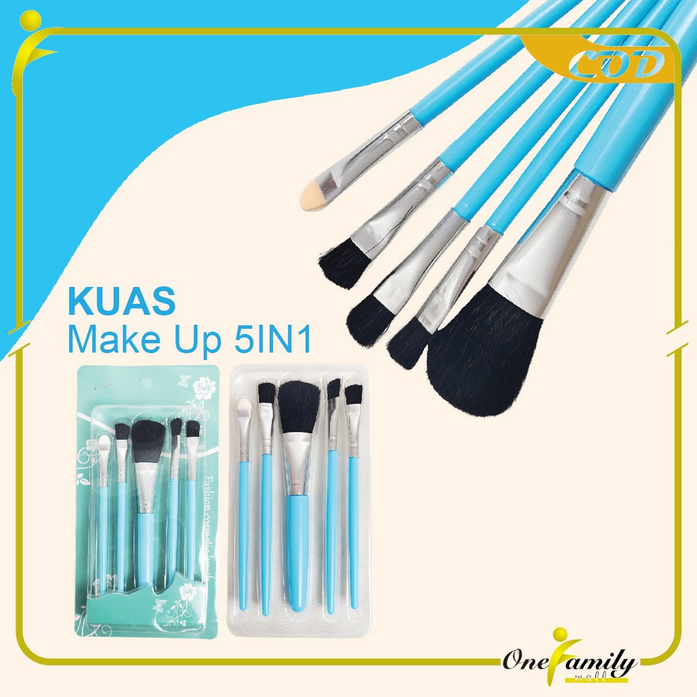 Jual ONE-K129 Kuas Make Up Set 5 IN 1 Mini Travel / Paket Kuas Make Up Brush Eye Shadow ...