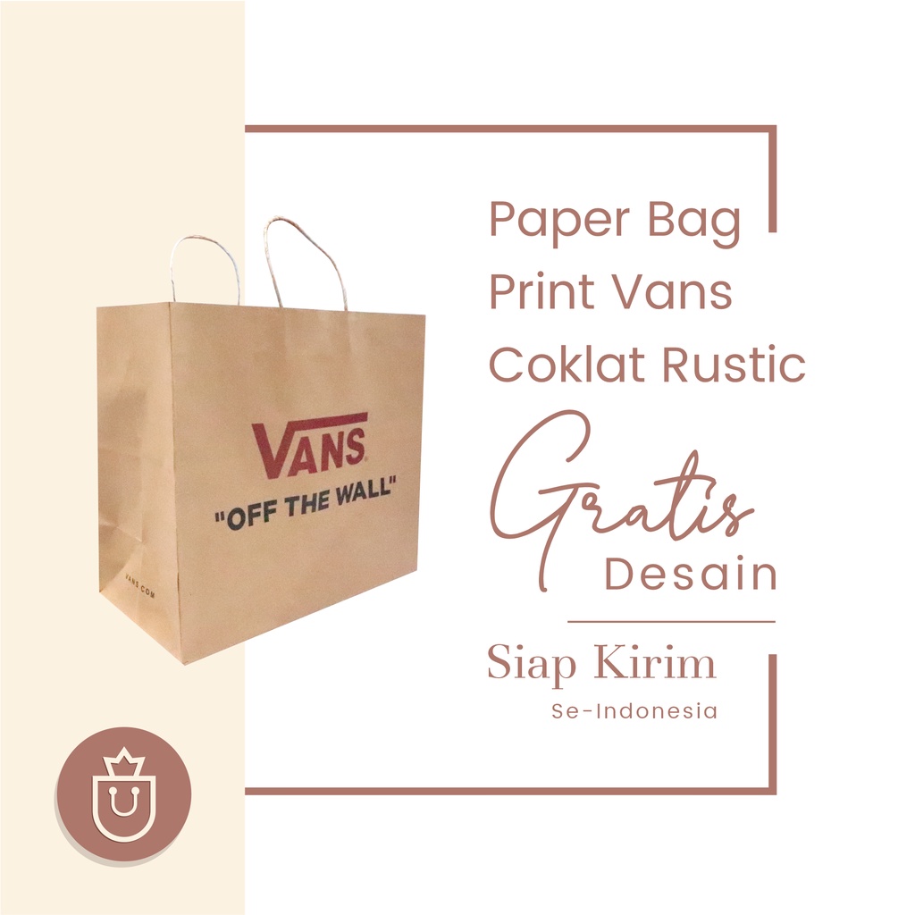 Jual Paper Bag (tas kertas) Vans | Desain Cetak Print Coklat Rustic ...