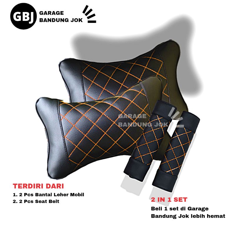 Jual 2 IN 1 Set Bantal mobil black series | Headrest bantalan kepala ...