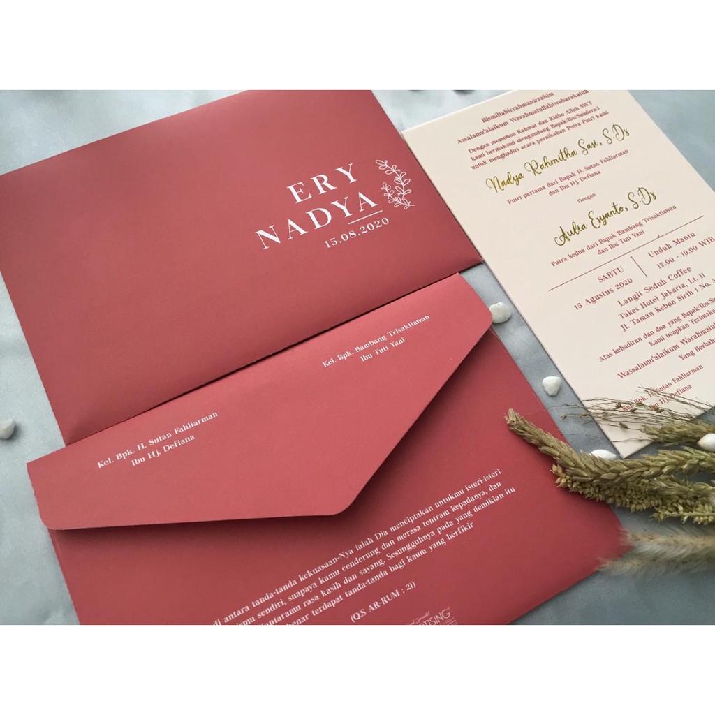 Jual UNDANGAN PERNIKAHAN HARD COVER SINGLE BOARD DENGAN AMPLOP ...