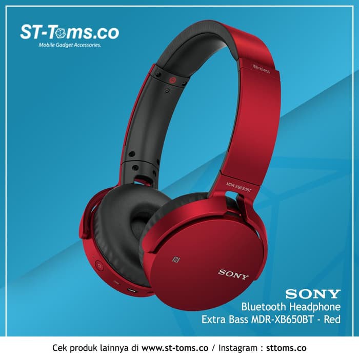 Jual Sony Bluetooth Headphone Extra Bass MDR-XB650BT - Merah | Shopee Indonesia
