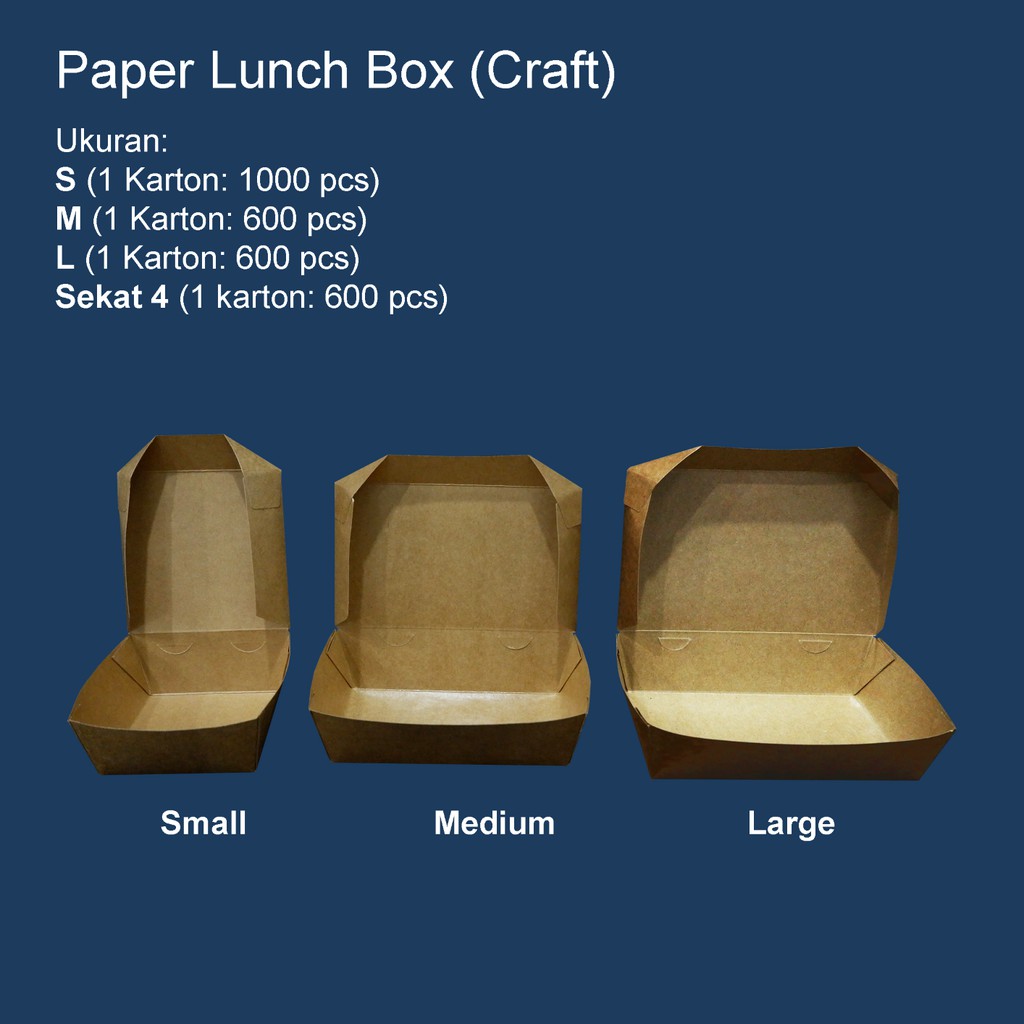 Jual Paper Lunch Box Craft M / Kotak Makan Kertas Ukuran M | Shopee ...