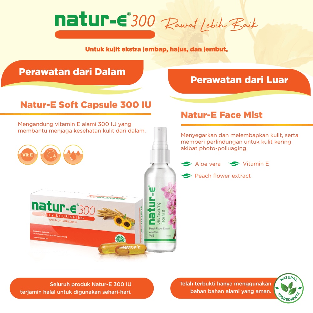Jual Natur-E Active Beauty Natural Vitamin E 300 IU 32s Soft Capsule ...