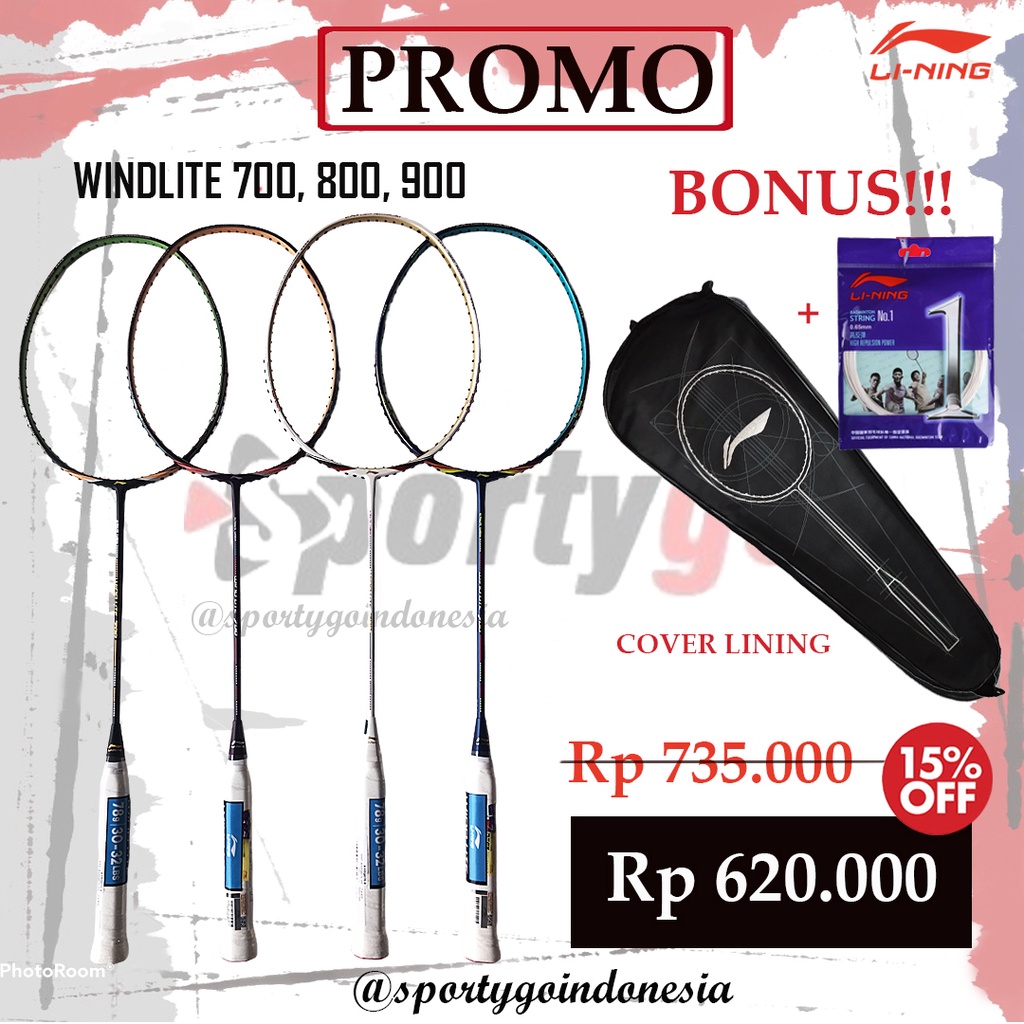 Jual RAKET BADMINTON LI NING WIND LITE 700 , 800 , 900 / Lining ...