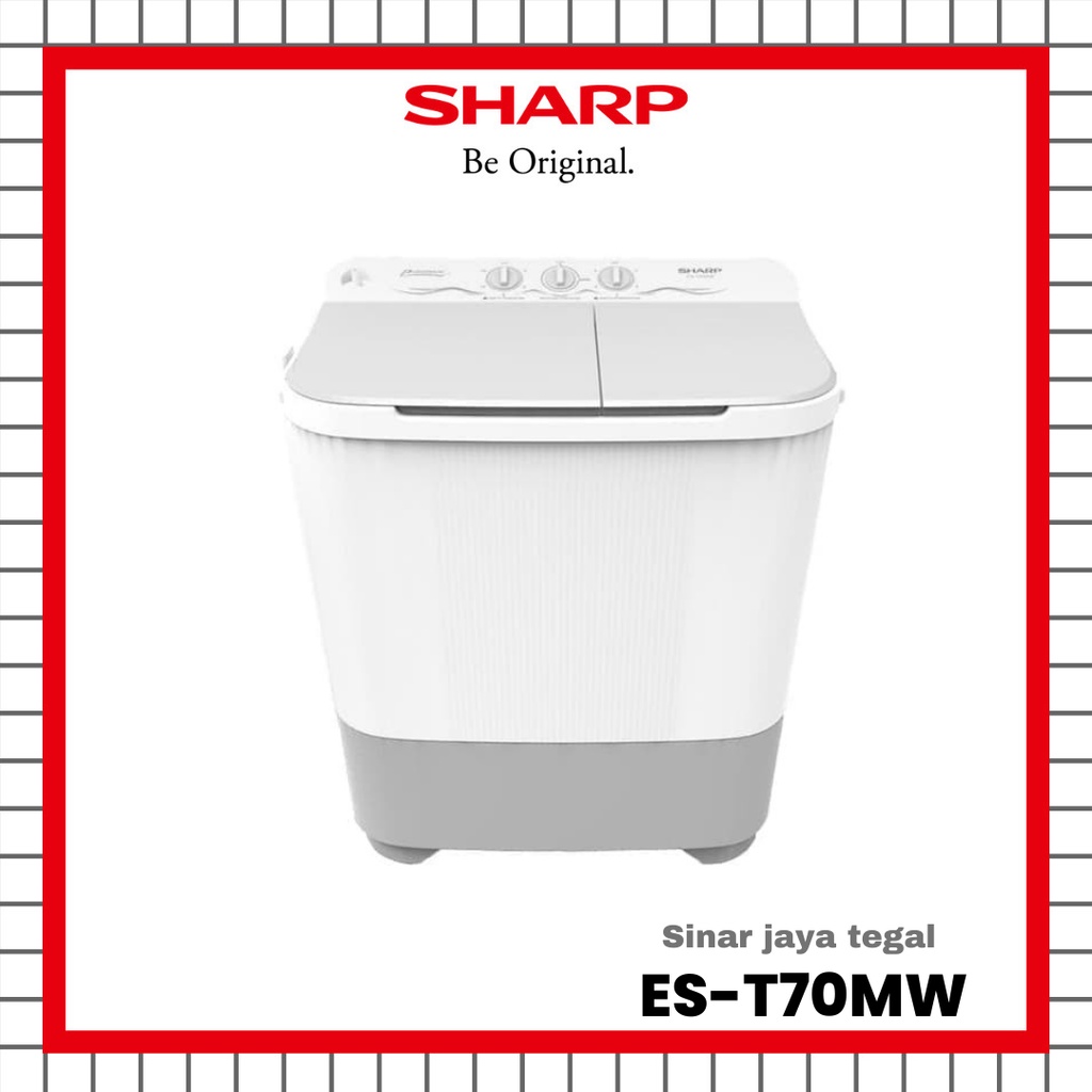Jual MESIN CUCI SHARP ES-T70MW 2 TABUNG 6.5 KG | Shopee Indonesia