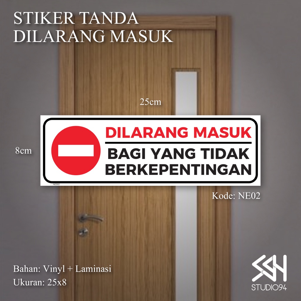 Jual Stiker Larangan Sticker Dilarang Masuk Staff Only | Shopee Indonesia