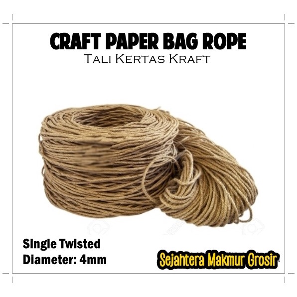Jual Tali Kertas Kraft PaperBag / Tali Handle PaperBag / Craft Rope 4mm ...