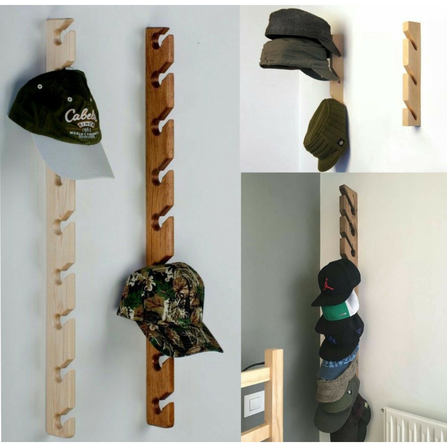 Jual rak topi kayu/hanger/display topi/gantungan topi | Shopee Indonesia