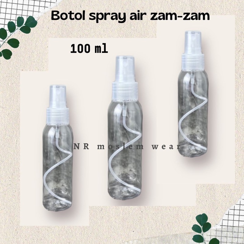 Jual BOTOL SPRAY 100 ml , BOTOL SPRAY ISI ULANG AIR ZAM-ZAM 100 ml ...