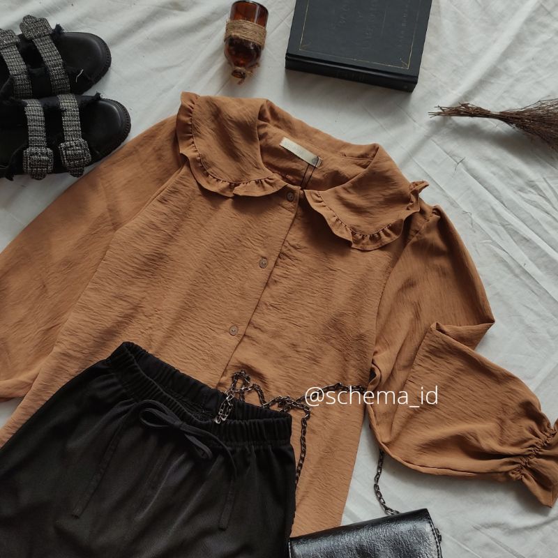 Jual Emma Blouse by Schema_id / Collar blouse / Blouse korea / korean blouse / Blouse | Shopee ...
