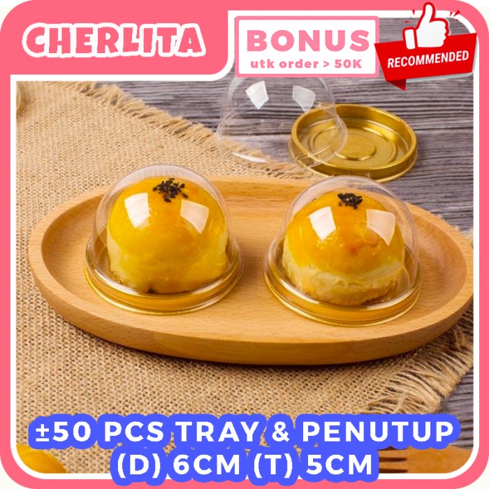 Jual Tray Mika Tutup Bulat Alas Gold Emas Diameter 7 cm Tinggi 4 cm ...