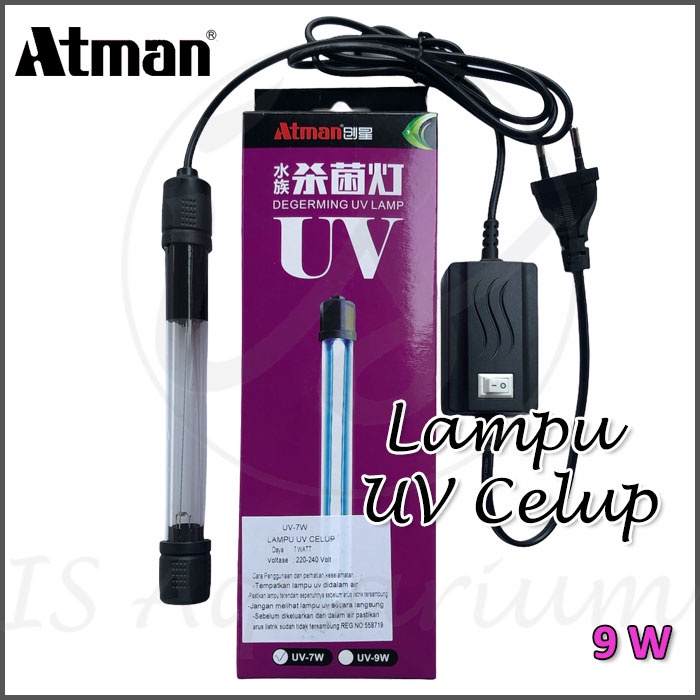 Jual Lampu UVC Atman UV 9W Lampu UV Celup Ultra Violet Anti Lumut | Shopee Indonesia