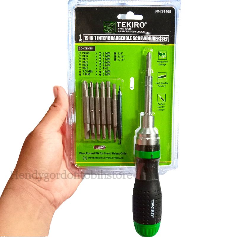Jual Obeng Tekiro set 19 in 1 tekiro / Obeng Ratchet set tekiro ...