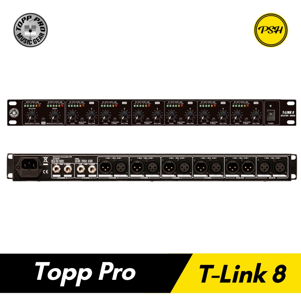 Jual Topp Pro T-Link 8 TLink8 Splitter Audio Distributor Mixer Pemecah XLR TRS 8 Channel ...