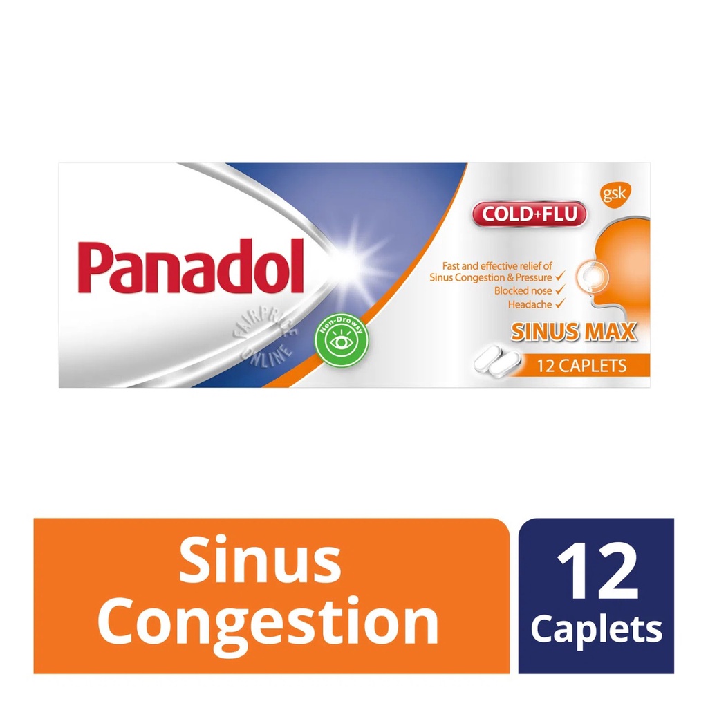 Jual Panadol Cold + Flu Sinus Congestion (12 tab) | Shopee Indonesia