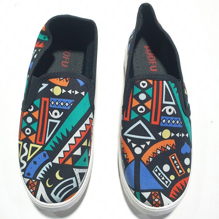 Jual SPTA008 sepatu kain foxing kanvas slip on wanita karet import ...