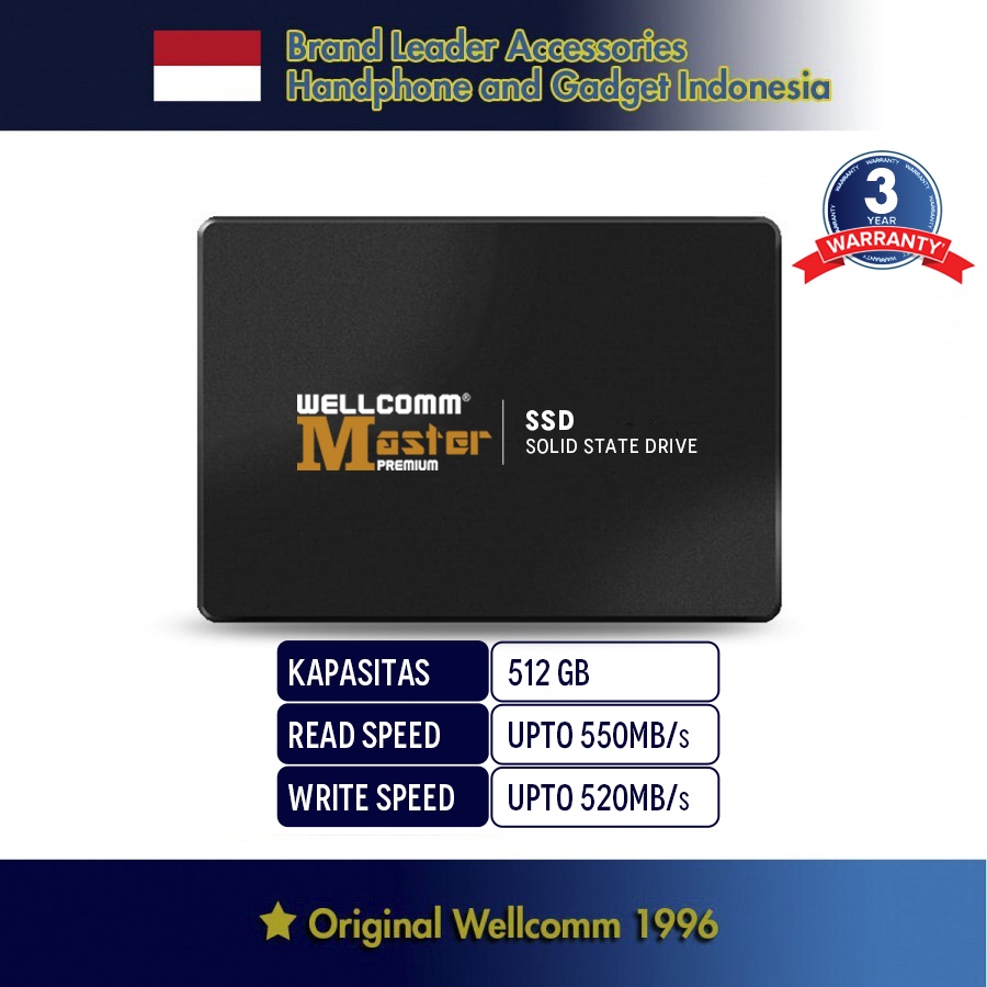 Jual WELLCOMM SSD PREMIUM 512 GB SATA III 2.5" / SSD 512GB CADDY /SSD ...