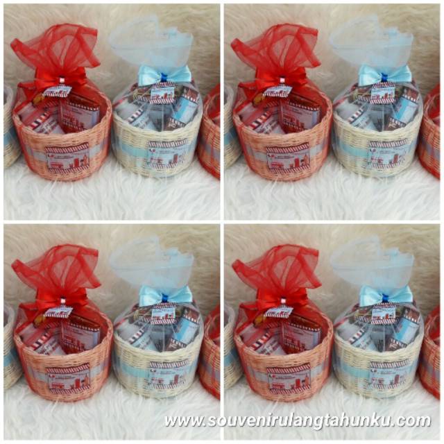 Jual souvenir rotan bulat isi snack label 3mcm | Shopee Indonesia