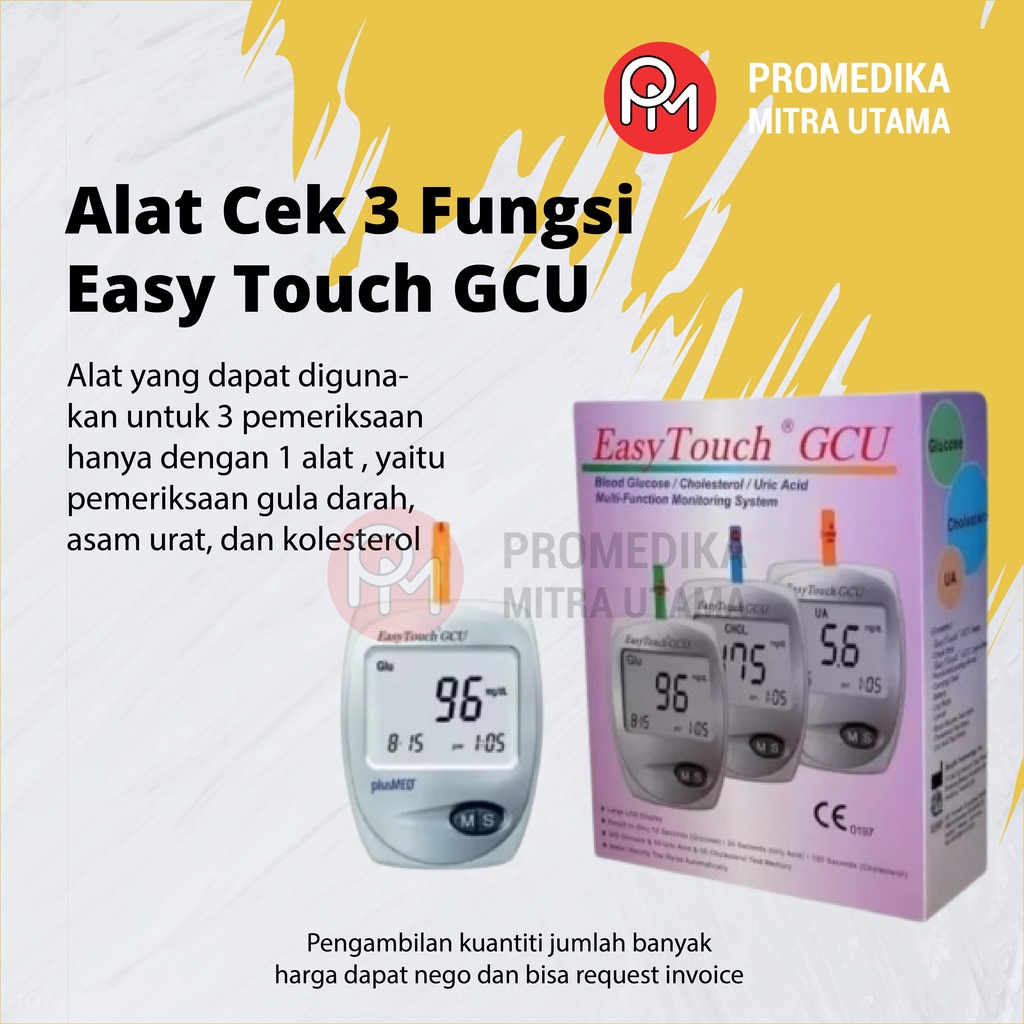 Jual Alat Check 3 Fungsi Easy Touch GCU (Gula, Kolesterol, Asam Urat ...