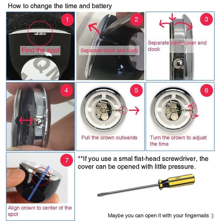 Jual ibag Jam Analog Interior Mobil Quartz Car Dashboard Classic Clock ...