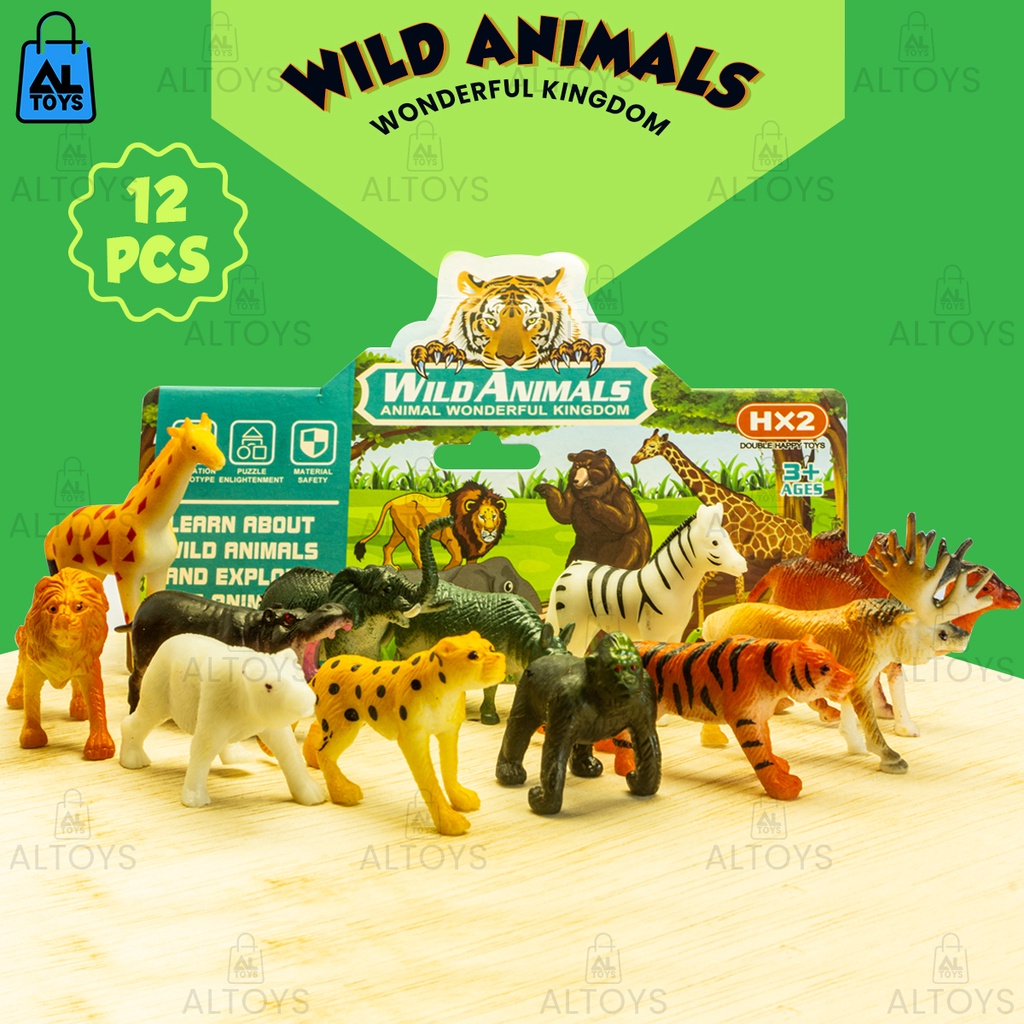 Jual Wild Animal Set Mainan Hewan Hutan Set 12 Jenis Beruang / Gorila ...