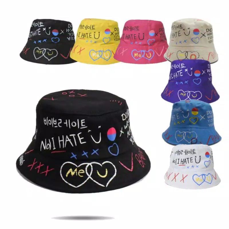 Jual Topi bucket sablon premium bolak balik / Topi Bucket Sablon Badas ...