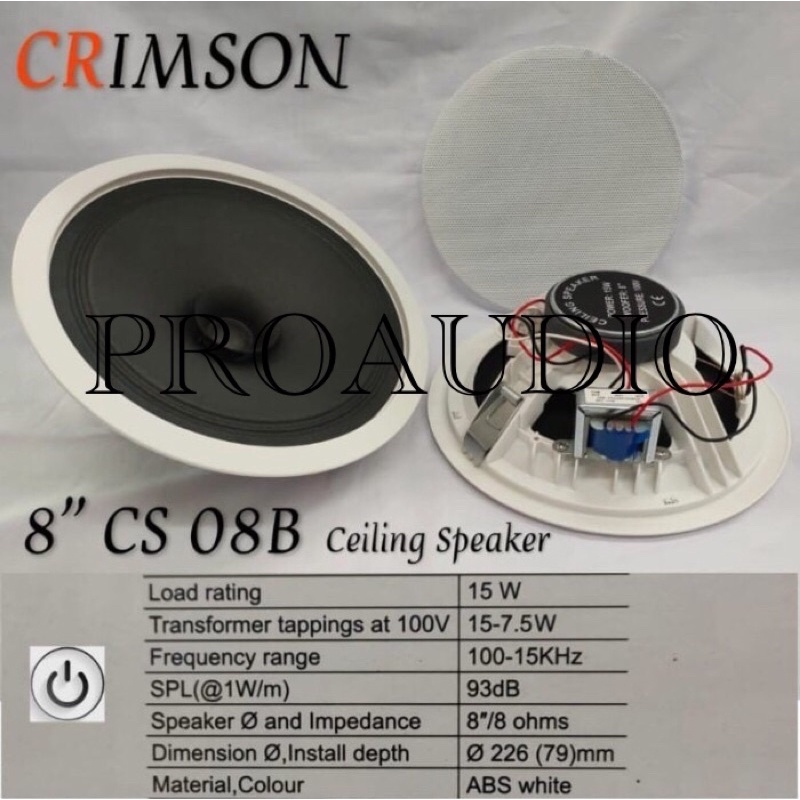 Jual SPEAKER CEILING 8 Inch SPEAKER PLAVON CRIMSON CR-08 B TOA SPEAKER CEILING TOA | Shopee ...