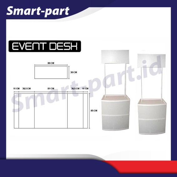 Jual EVENT DESK / BOOTH PORTABLE PVC UKURAN 39 x 81 x 80 Cm | Shopee ...