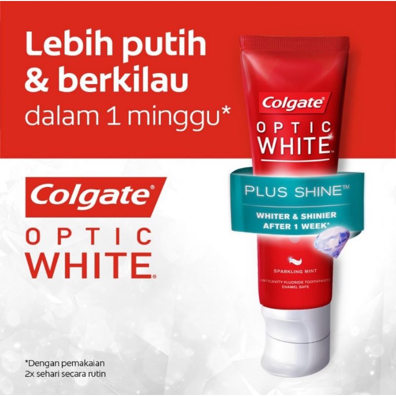 Jual Colgate Optic White Plus Shine - Exfoliating mineral Toothpaste ...